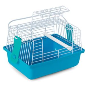 Prevue Pet Products Travel Cage for Birds and Small Animals, Blue (SP1304BLUE), 9.0" L x 5.6" W x 6.1" H