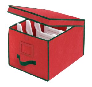 whitmor christmas light box organizer red with green trim