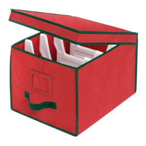 Whitmor Christmas Light Box Organizer Red with Green Trim