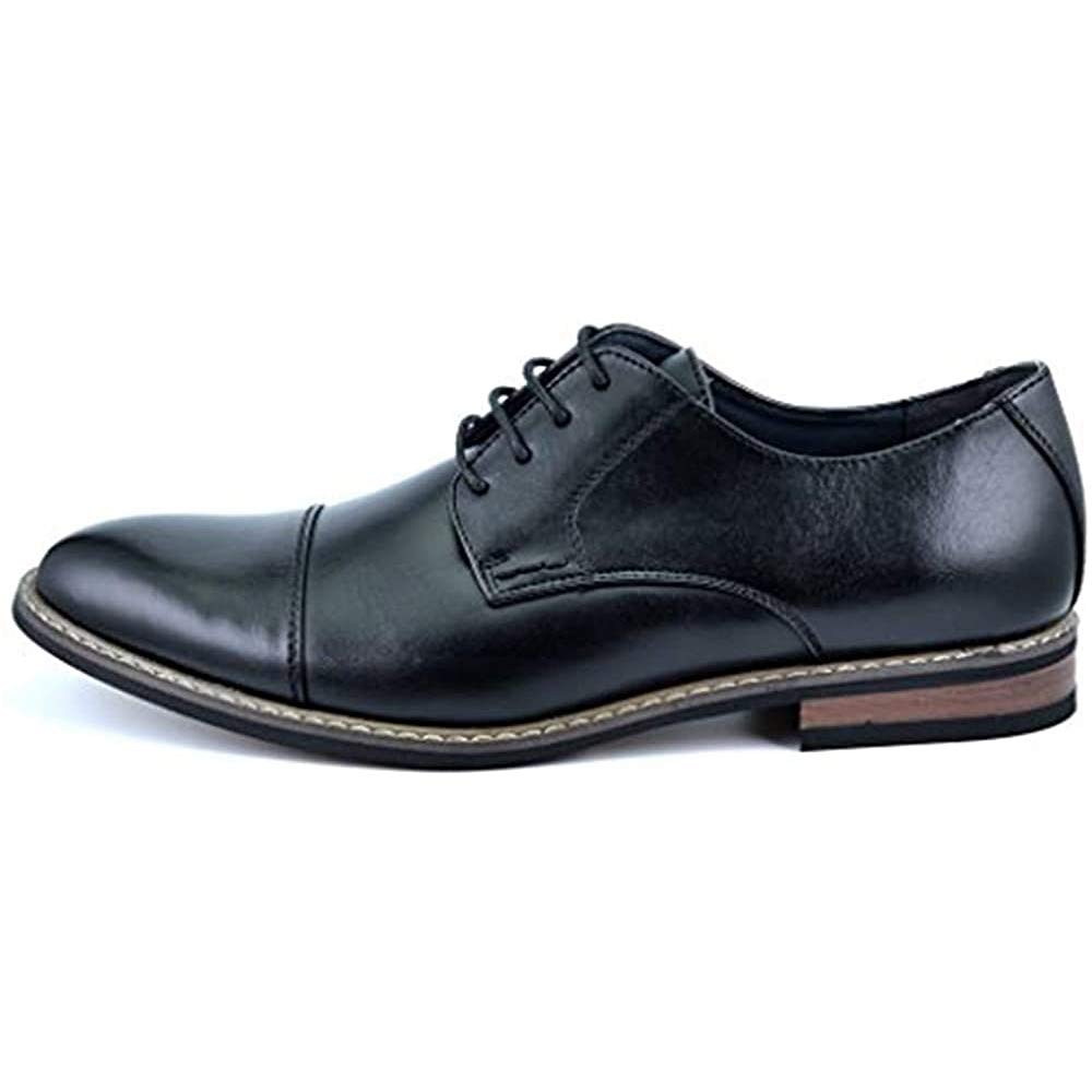 Bruno HOMME MODA ITALY PRINCE Men's Classic Modern Oxford Wingtip Lace Dress Shoes,PRINCE-6-BLACK,12 D(M) US