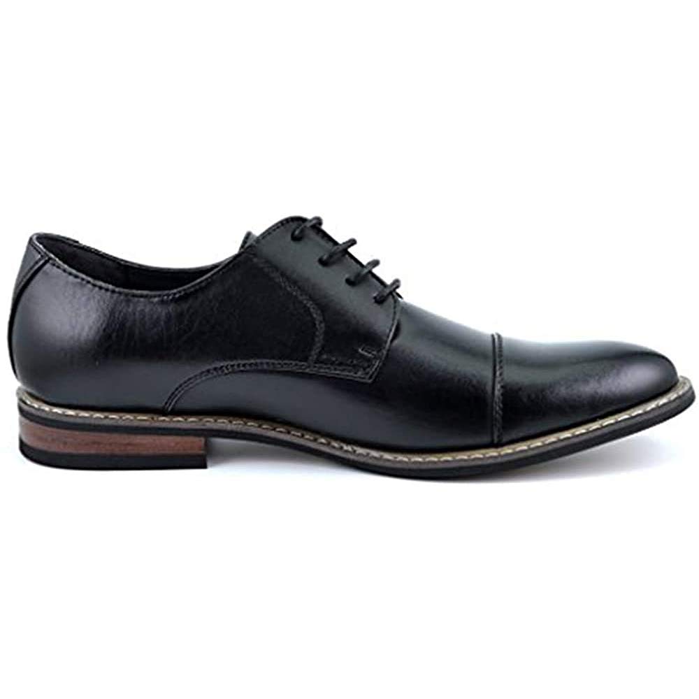 Bruno HOMME MODA ITALY PRINCE Men's Classic Modern Oxford Wingtip Lace Dress Shoes,PRINCE-6-BLACK,12 D(M) US