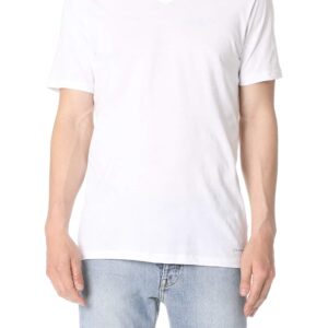 Calvin Klein Men's Cotton Classics Short Sleeve V-Neck T-Shirt, White (3 Pack), Large