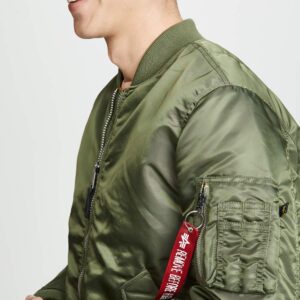 Alpha Industries MA-1 Slim Fit Bomber Flight Jacket - Fighter Pilot Flight Jacket - Sage, M