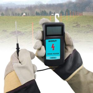 ALLOSUN Electric Fence Tester Fault Finder Digital Electric Fence Voltage Tester Max 9.9kv, Blue (EM555)