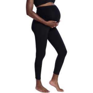 motherhood maternity women's essential stretch full length secret fit over the belly pregnancy legging, black, x-large