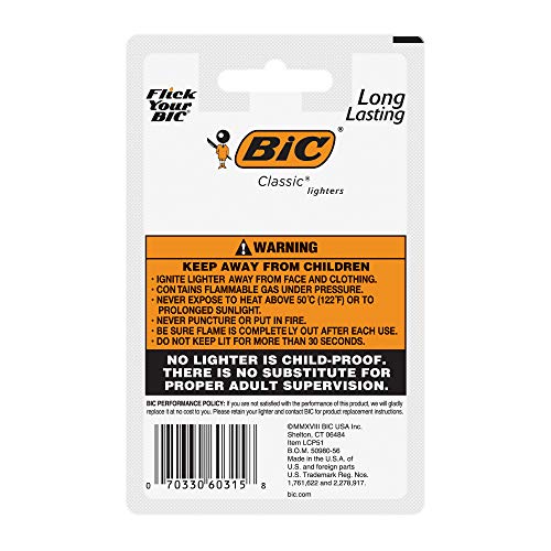 BIC Classic Lighter, Assorted Colors, 15 Lighters