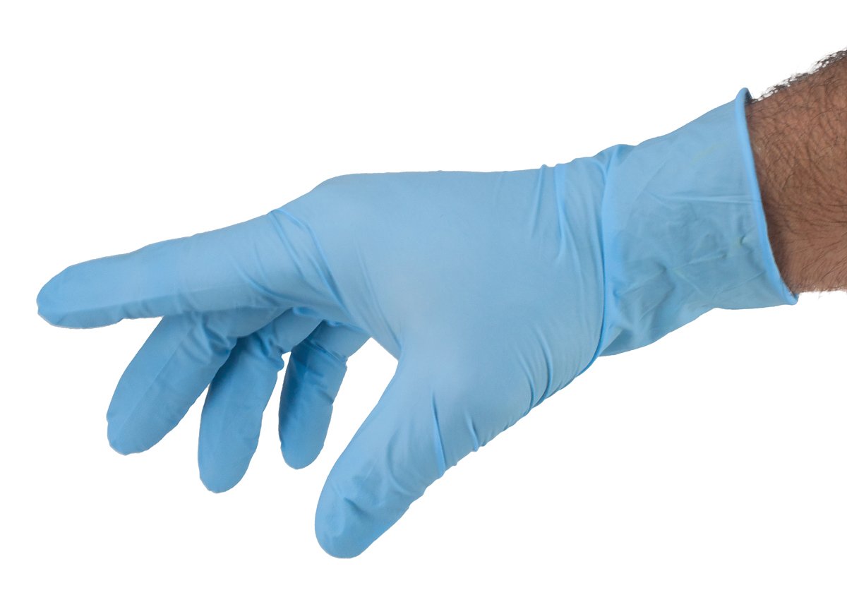 Safeguard Nitrile Disposable Gloves, Powder Free, Food Grade Gloves, Latex Free, 100 Pc, Medium