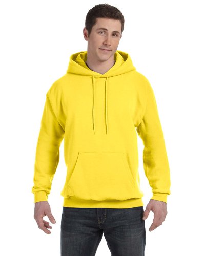 Hanes Men's Fleece Full Cut Athletic Hooded Pullover, Yellow, X-Large