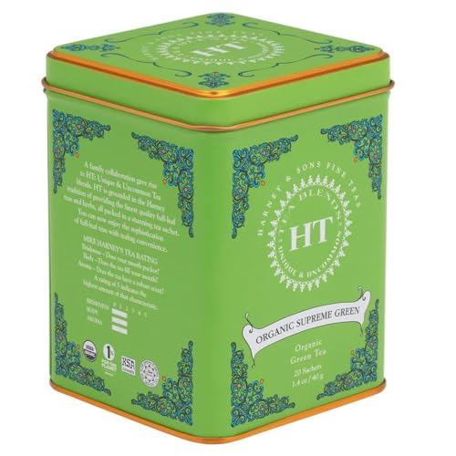 Harney Sons HT Tea Blend Organic Plain Green 20 Tea Sachets 1.4 oz 40 g