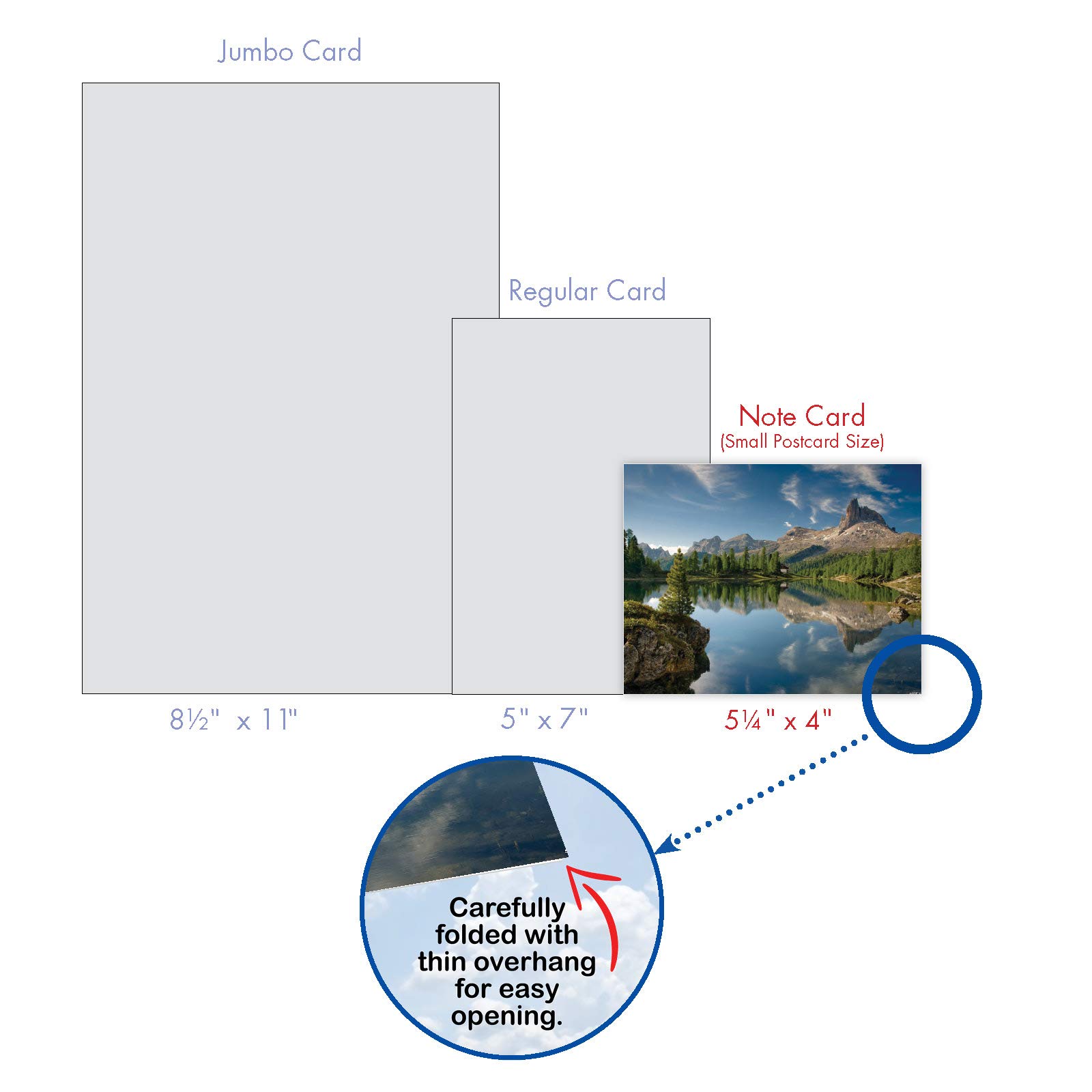 The Best Card Company - Box of 10 All Occasion Cards Blank (4 x 5.12 Inch) - Scenic Landscape Cards Assorted - Reflections M1728BN