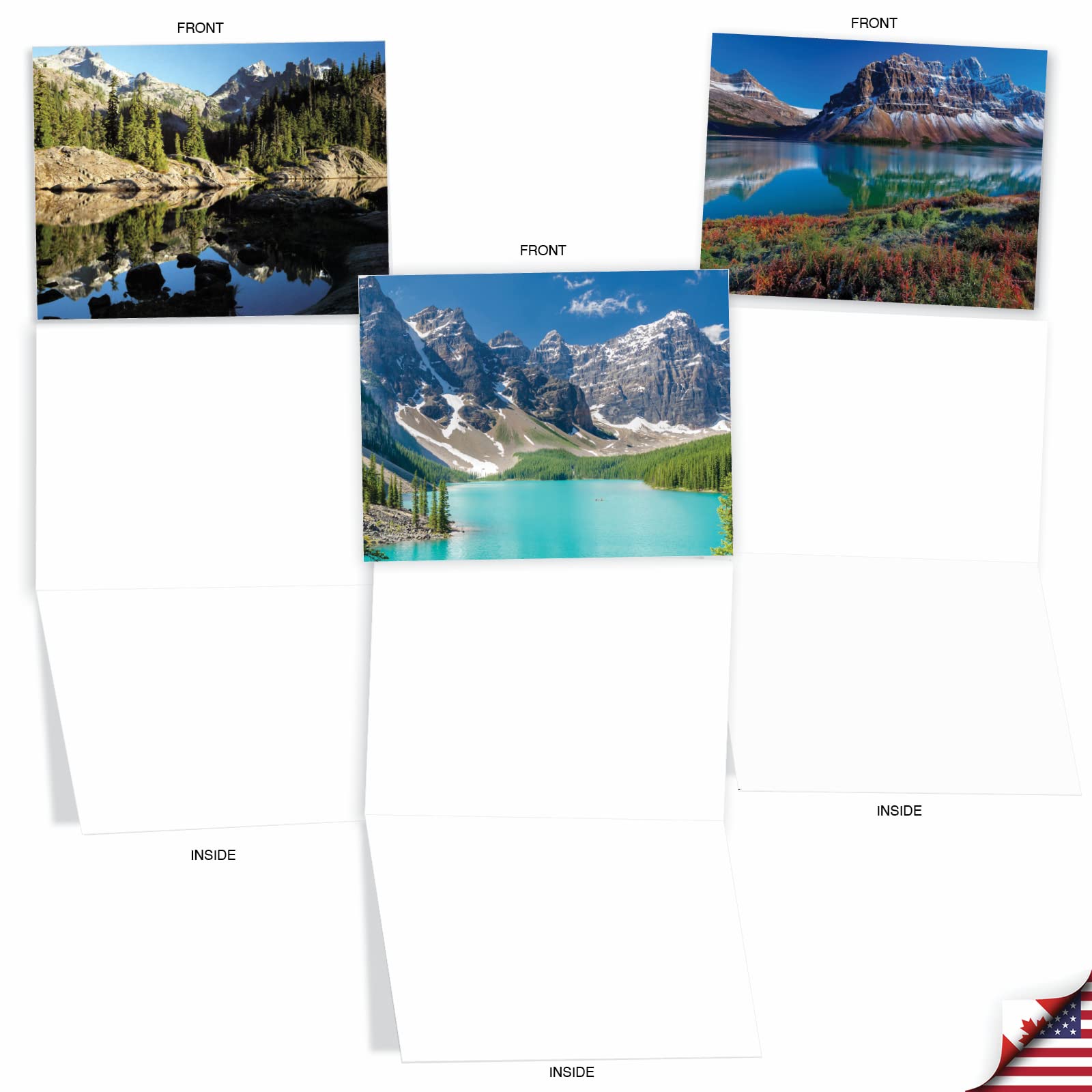 The Best Card Company - Box of 10 All Occasion Cards Blank (4 x 5.12 Inch) - Scenic Landscape Cards Assorted - Reflections M1728BN