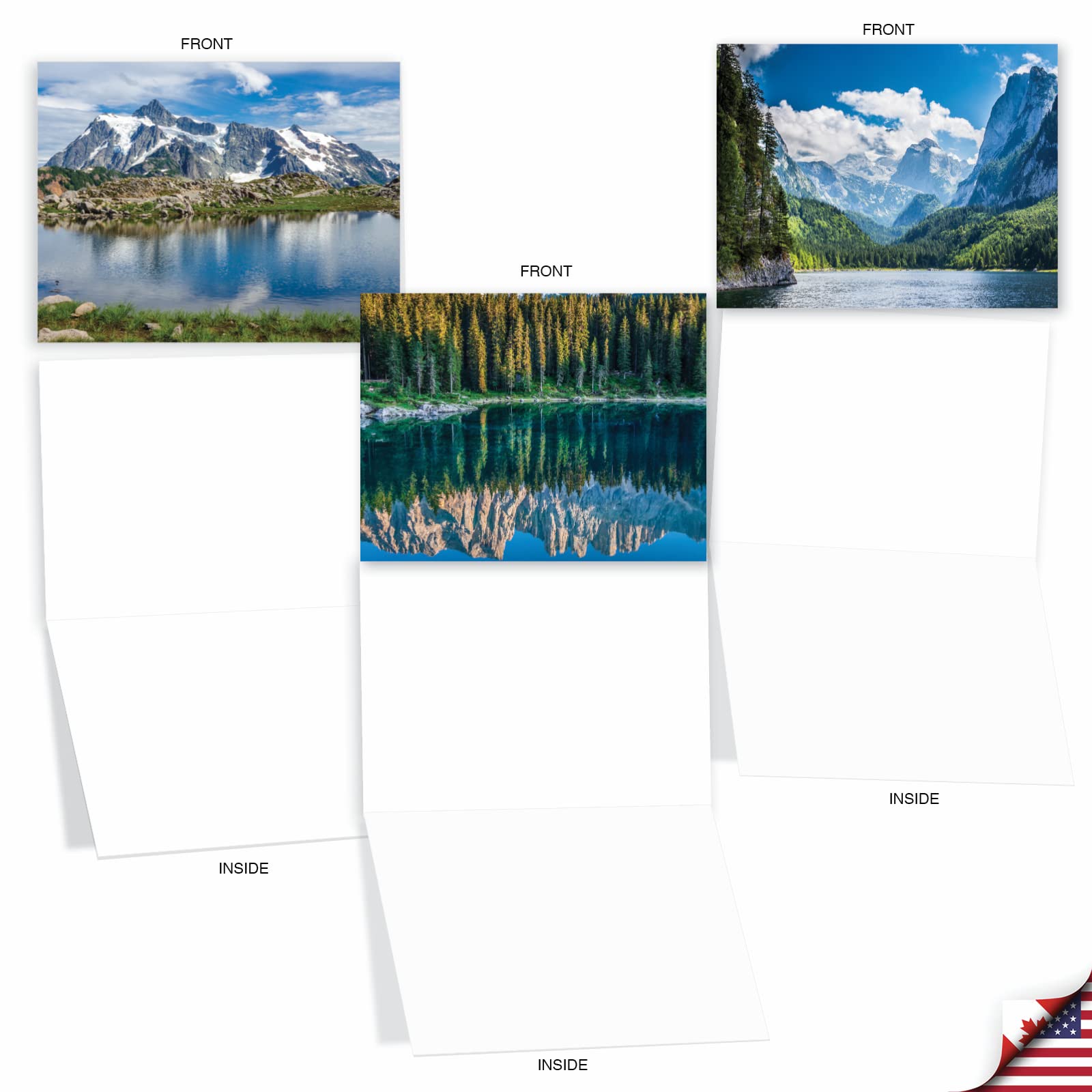 The Best Card Company - Box of 10 All Occasion Cards Blank (4 x 5.12 Inch) - Scenic Landscape Cards Assorted - Reflections M1728BN