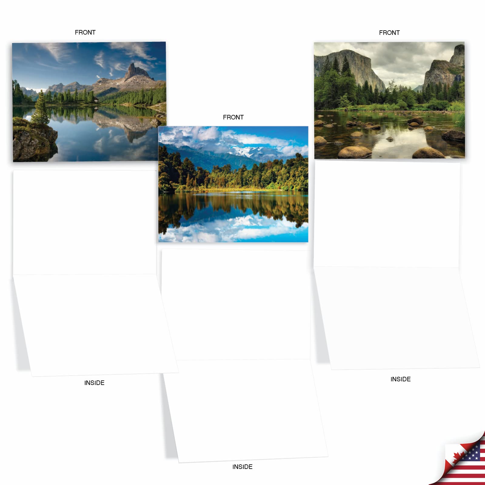 The Best Card Company - Box of 10 All Occasion Cards Blank (4 x 5.12 Inch) - Scenic Landscape Cards Assorted - Reflections M1728BN