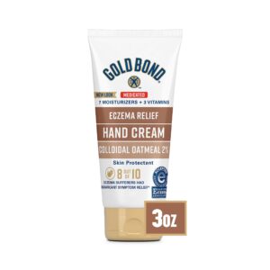 gold bond hand cream for eczema relief 3 oz., skin protectant cream with 2% colloidal oatmeal