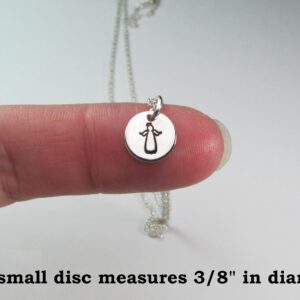 Single Small Hand Stamped Initial Charm - Sterling Silver 3/8" Disc with Letter