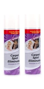 capture carpet spot eliminator - stain remover, spray cleaner - clean carpet, furniture, rug, upholstery, clothes, fabric, couch, pet stains - home, car, or office - 16oz portable spray can (2 pack)