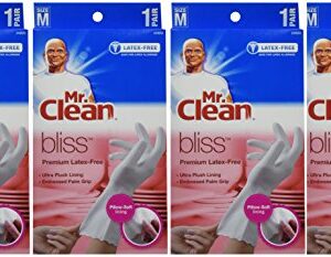 Mr. Clean 243033 Bliss Premium 1-pair Latex-free Gloves, Medium (4 Pack)