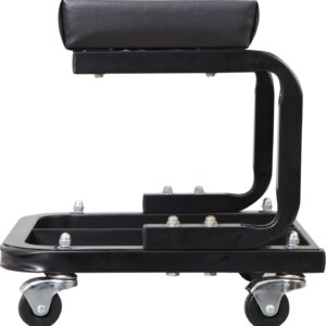 Torin TR6100W BlackJack Rolling Creeper Garage/Shop Seat: Padded Mechanic Stool with Tool Tray Storage, Black