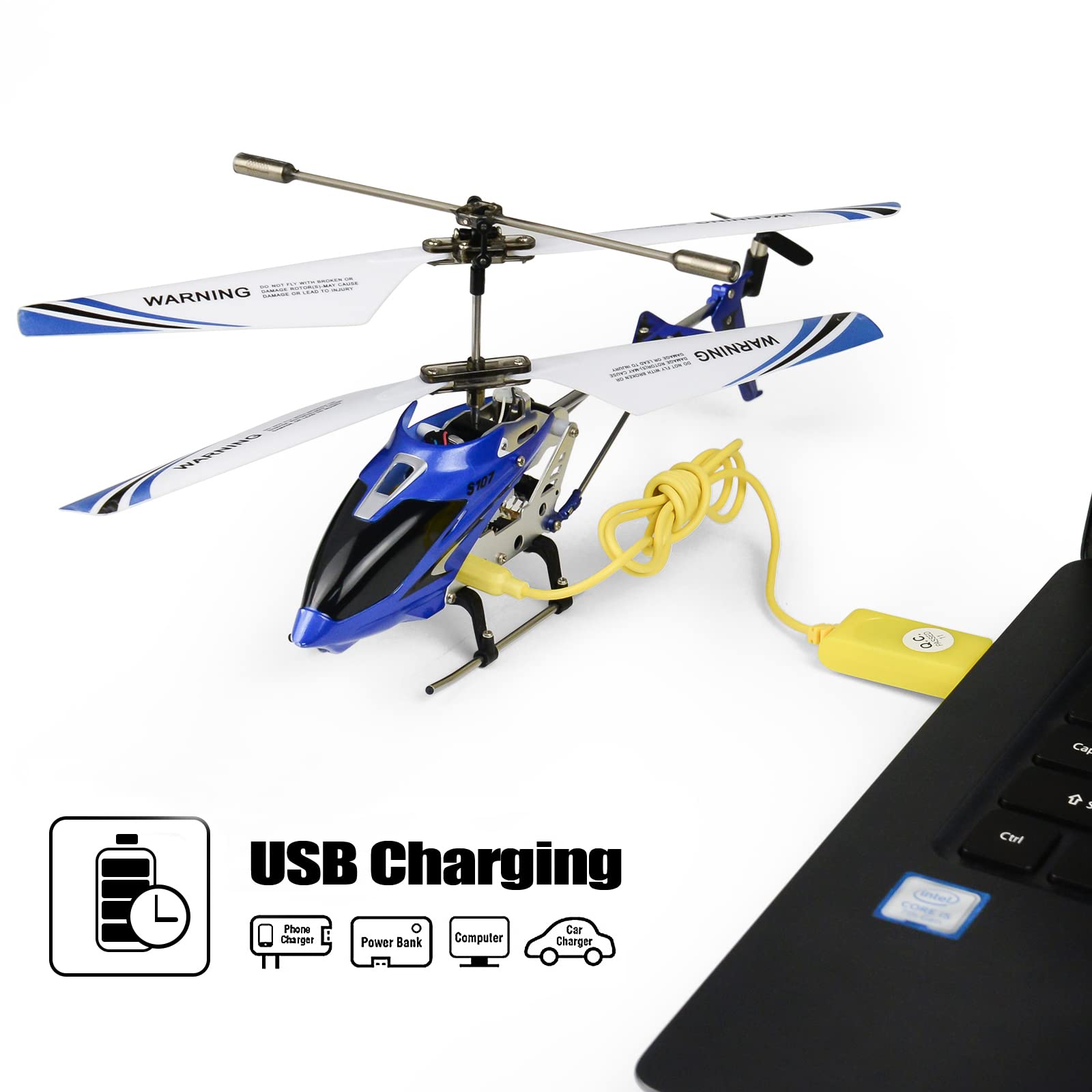 Cheerwing S107/S107G Phantom 3CH 3.5 Channel Mini RC Helicopter with Gyro Blue