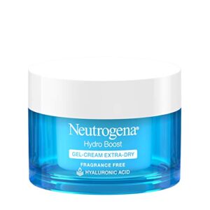 neutrogena hydro boost hyaluronic acid hydrating gel-cream face moisturizer to hydrate & smooth extra-dry skin, oil-free, fragrance-free, non-comedogenic & dye-free face lotion, 1.7 oz