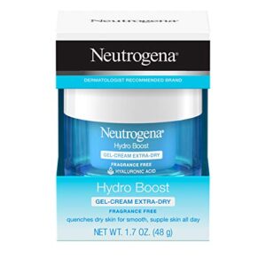 Neutrogena Hydro Boost Hyaluronic Acid Hydrating Gel-Cream Face Moisturizer to Hydrate & Smooth Extra-Dry Skin, Oil-Free, Fragrance-Free, Non-Comedogenic & Dye-Free Face Lotion, 1.7 oz