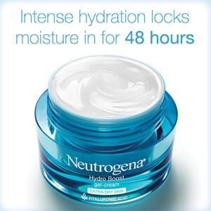 Neutrogena Hydro Boost Hyaluronic Acid Hydrating Gel-Cream Face Moisturizer to Hydrate & Smooth Extra-Dry Skin, Oil-Free, Fragrance-Free, Non-Comedogenic & Dye-Free Face Lotion, 1.7 oz