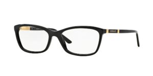 versace ve 3218 gb1_53 black plastic square eyeglasses 53mm