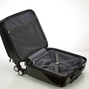 Rockland Revolution Hardside Rolling Computer Case, Black, Carry-On 17-Inch