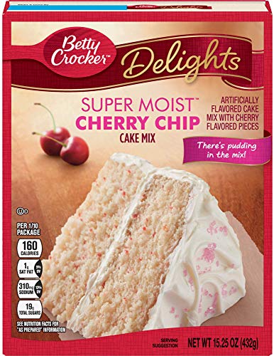 Betty Crocker Cherry Chip Cake Mix and Cherry Frosting Bundle (2 Items)