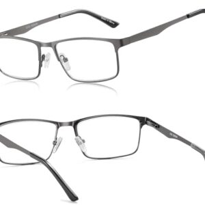 EYECEDAR 5-Pack Reading Glasses for Men Metal Frame Spring Hinges with a pair of Blue Light Readers 2.00