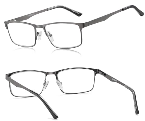 EYECEDAR 5-Pack Reading Glasses for Men Metal Frame Spring Hinges with a pair of Blue Light Readers 2.00