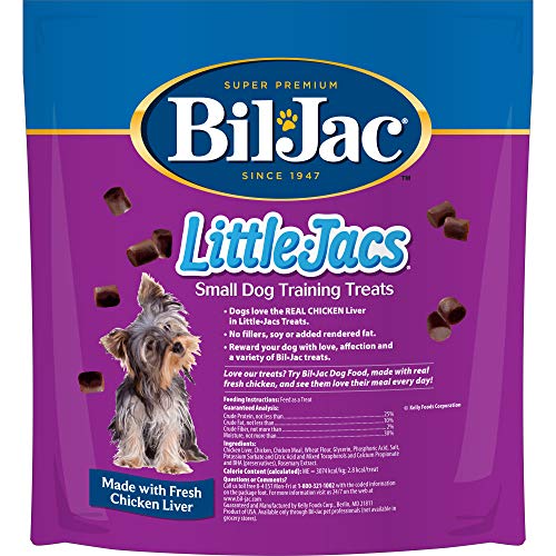 Bil-Jac Little Jacs Small Dog Training Treats - Soft Chicken Liver Dog Treats for Puppy Rewards - Real Chicken, No Fillers, 16oz Resealable Double Zipper Pouch (2-Pack)