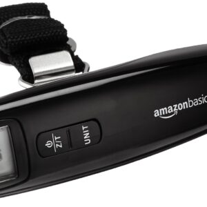 Amazon Basics Portable Digital Luggage Weight Scale, One Size, Black