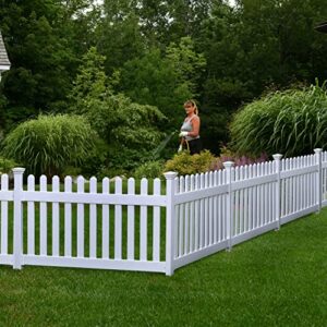 zippity outdoor products zp19002 no dig fence newport, 36"h x 72"w, white