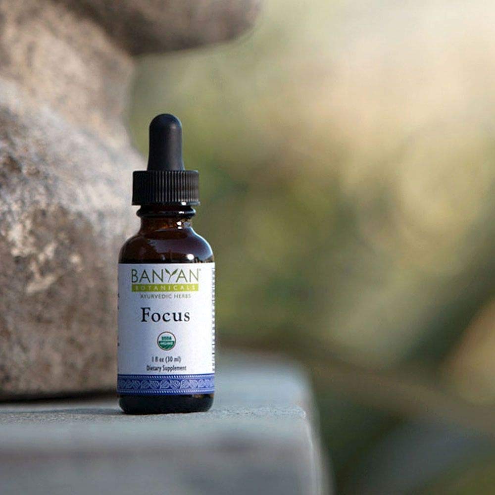 Banyan Botanicals Organic Focus Liquid Extract, USDA Certified Organic, Ayurvedic Herbal Nootropic Formula Designed to Provide Mental Support When You Need to be Focused, Aware, and Alert.