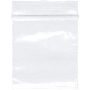 plymor 1.5" x 1.5" (case of 1,000), 2 mil zipper reclosable plastic bags