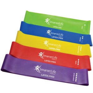 SmarterLife Resistance Bands for Working Out, Non-Latex Exercise Bands for Women, Men, 5 Extra Wide Workout Bands For Weight Loss, Home Gym, Booty Bands, Physical Therapy Bands, Workout Guide Included