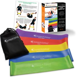 SmarterLife Resistance Bands for Working Out, Non-Latex Exercise Bands for Women, Men, 5 Extra Wide Workout Bands For Weight Loss, Home Gym, Booty Bands, Physical Therapy Bands, Workout Guide Included