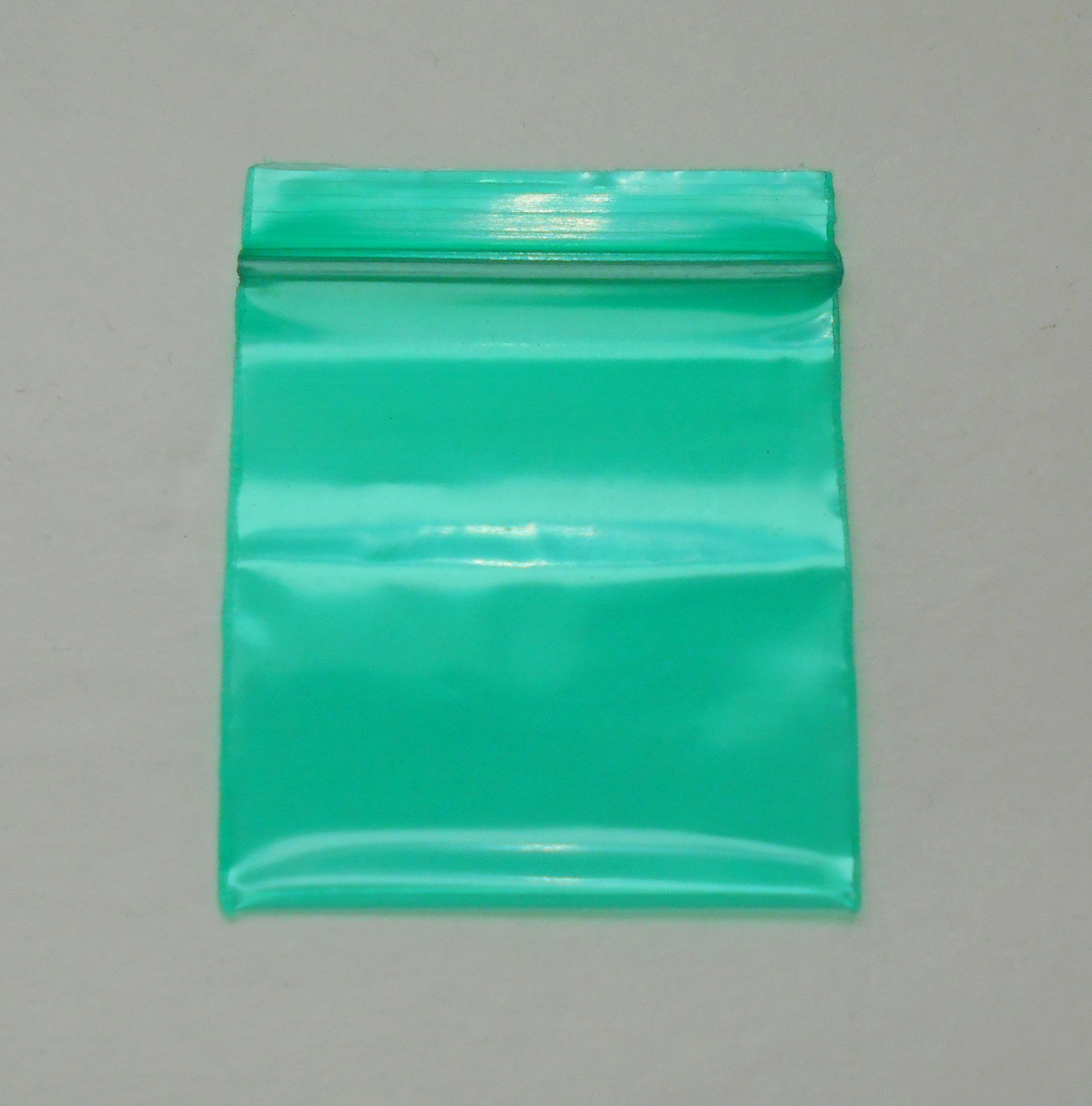 Mini Poly Bags (1.5"x1.5") Small Plastic Baggies, Thick 2mil, Colorful Rave Party Pouches (1515) Tiny Ziplock Dime Bag (200, Green)