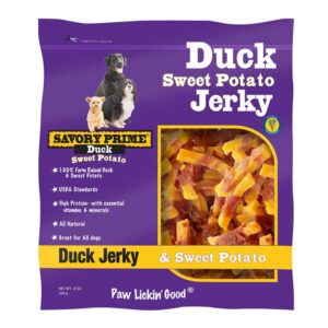 savory prime 42008 duck & sweet potato dog treats, 8 oz