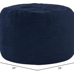 Chill Sack Memory Foam Bean Bag Chair, 3-Feet, Navy Micro Suede