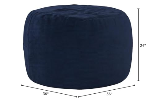 Chill Sack Memory Foam Bean Bag Chair, 3-Feet, Navy Micro Suede