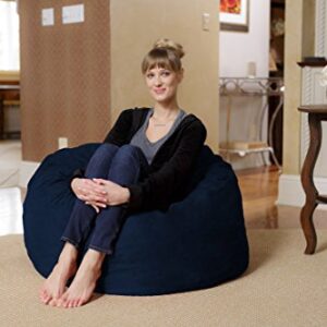 Chill Sack Memory Foam Bean Bag Chair, 3-Feet, Navy Micro Suede