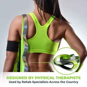 Gradient Fitness Stretching Strap for Physical Therapy, 12 Multi-Loop Stretch Strap 1.5" W x 8' L, Neoprene Handles, Physical Therapy Equipment, Yoga Straps for Stretching, Leg Stretcher (Green/Grey)