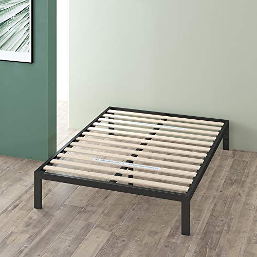 ZINUS Mia Metal Platform Bed Frame / Wood Slat Support / No Box Spring Needed / Easy Assembly, Black, Queen