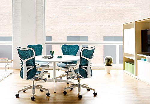 Herman Miller Mirra 2 Ergonomic Office Chair with Tilt Limiter and Fixed TriFlex Back Support | Adjustable Seat Depth, Lumbar Support, and Arms with Hard Floor Casters | Slate Grey/Alpine