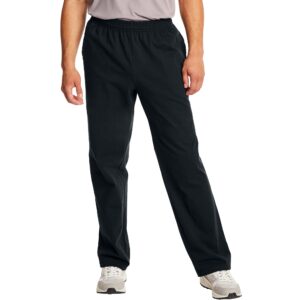 hanes essentials sweatpants, men’s cotton jersey pants with pockets, 33”, black, xx-large