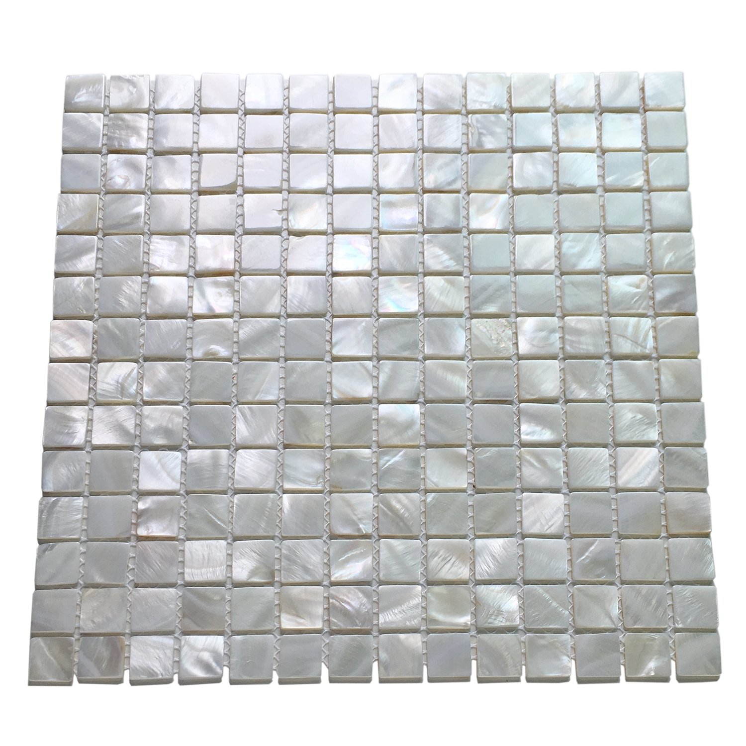 Art3d 10-Pack Oyster Mother of Pearl Square Shell Mosaic for Kitchen Backsplashes, Bathroom Walls, Spa Tile, Pool Tile