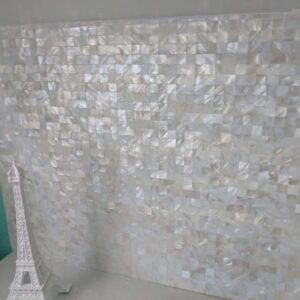 Art3d Mother of Pearl Shell Mini Square Seamless Mosaic Tile for Kitchen Backsplash, White, 12" L X 12" W