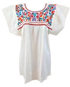 mexican blouse campesina floral (medium, off white)